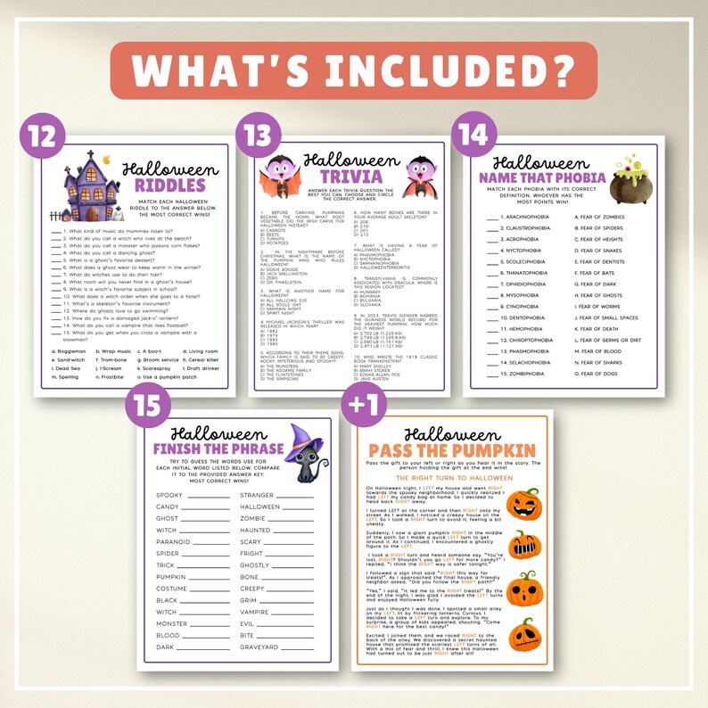 Halloween Games for Halloween Party Game Printable Game Bundle ...