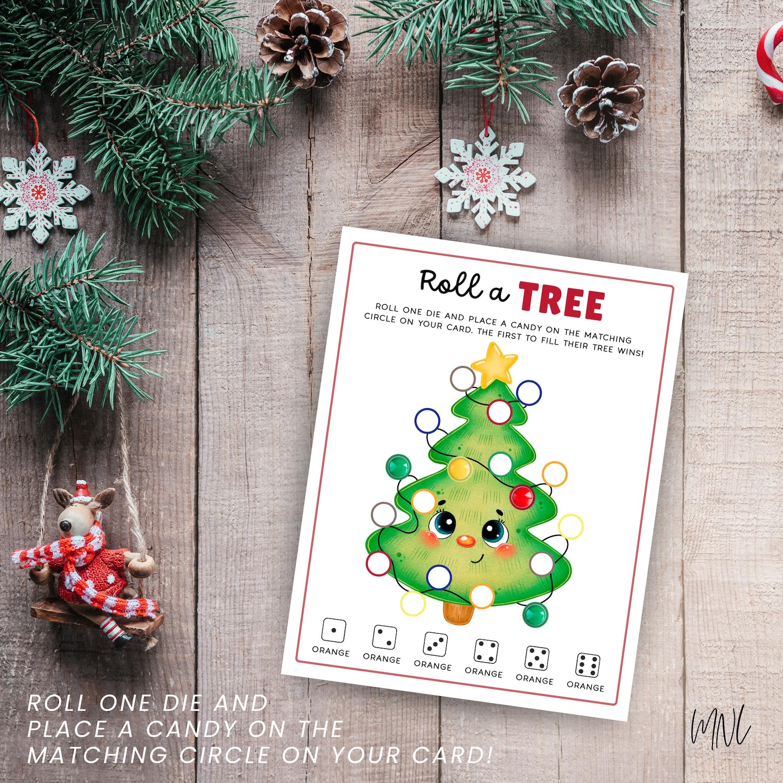 Roll a Tree Game for Christmas Party Game Printable Christmas Activity ...