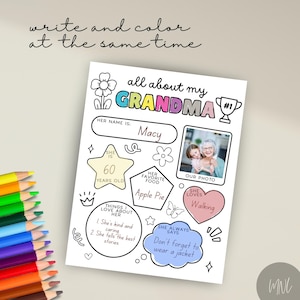 All About My Grandma Questionnaire for Mother’s Day Activity, Mothers ...
