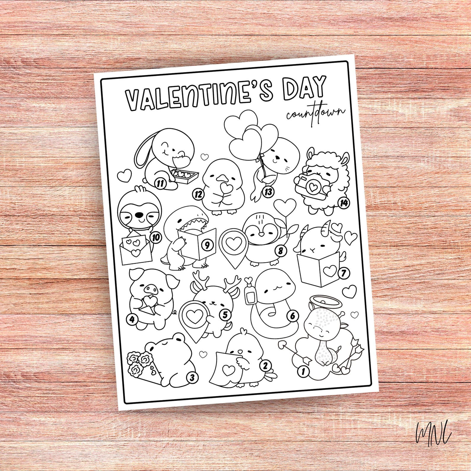 Valentine's Day Countdown Calendar Printable Advent Calendar Countdown ...