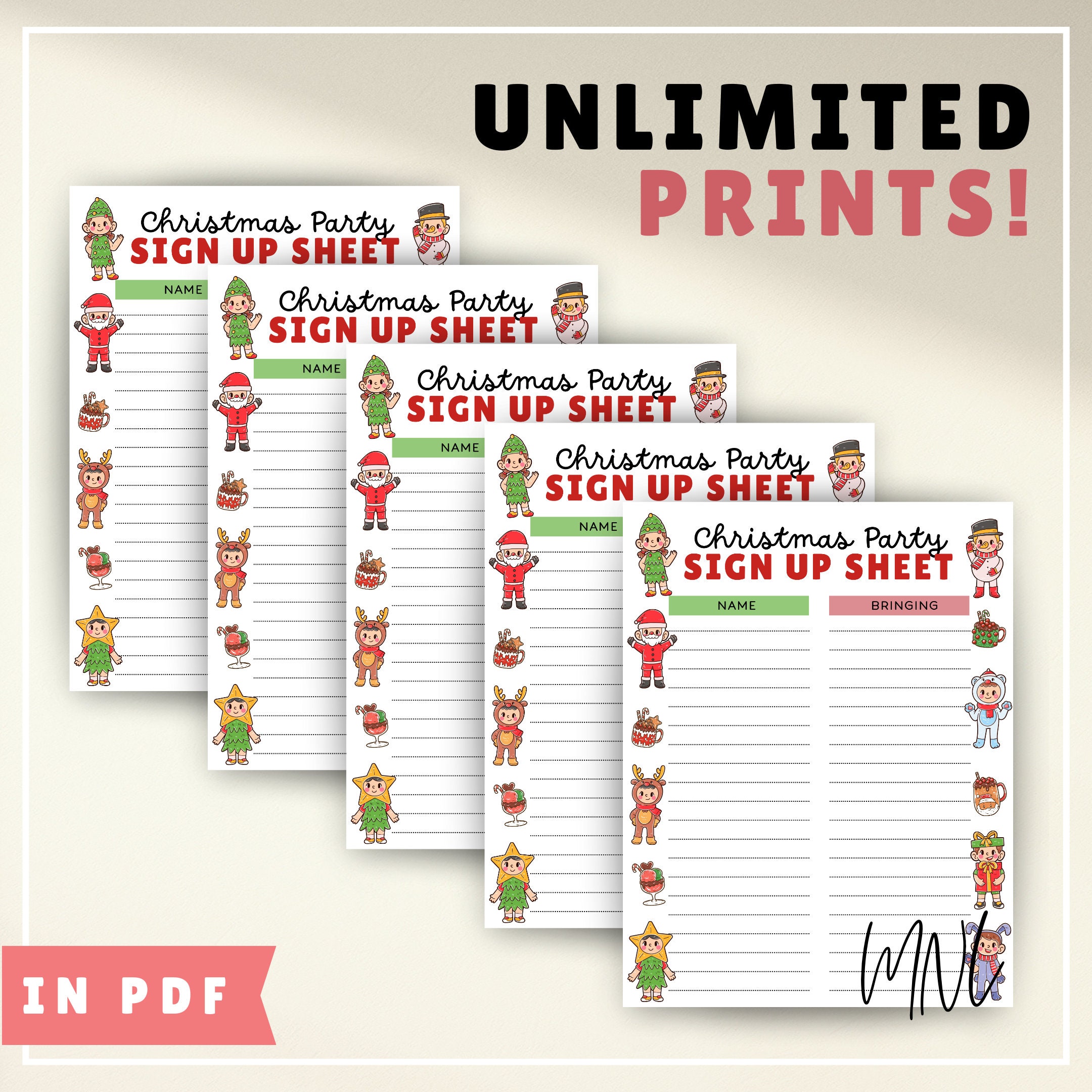 Christmas Sign up Sheet for Christmas Party for Kids Christmas Dinner ...