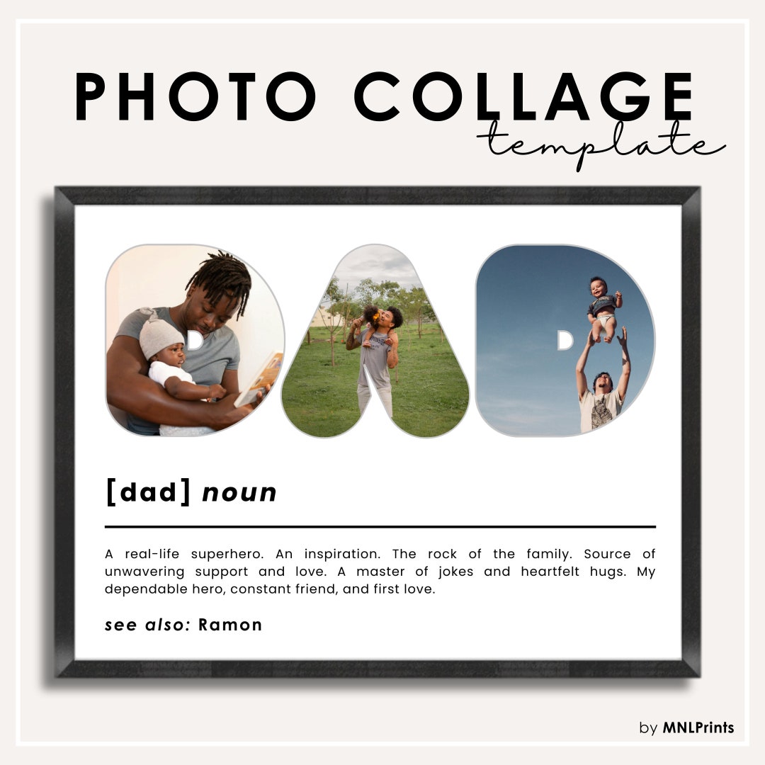 Dad Photo Collage for Fathers Day Gift for Dad Photo Frame Personalized ...