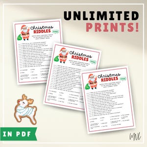 Christmas Riddles for Christmas Party Game Printable Christmas Games ...