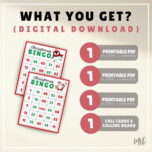 Christmas Bingo Cards for Christmas Party Game Christmas Printable ...