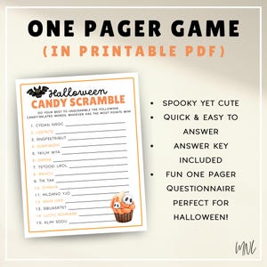 Halloween Word Scramble for Halloween Party Game Printable Halloween ...
