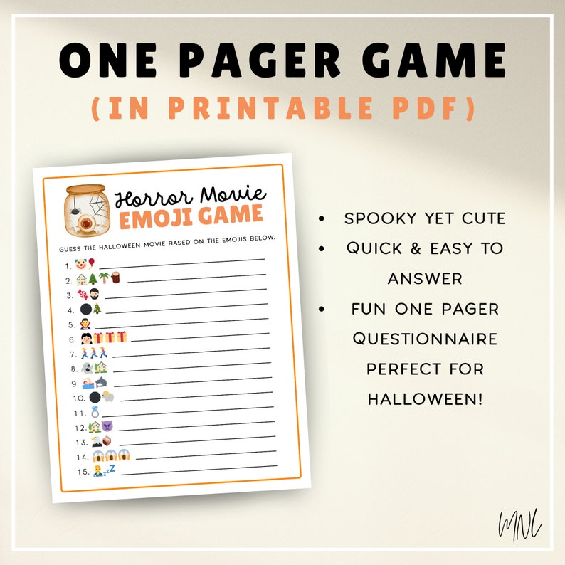 Halloween Emoji Game for Halloween Party Game Printable Halloween Games ...