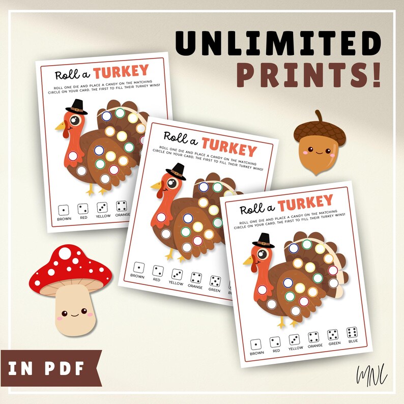 Roll A Turkey Game Thanksgiving Game, Turkey Dice Game Thanksgiving ...