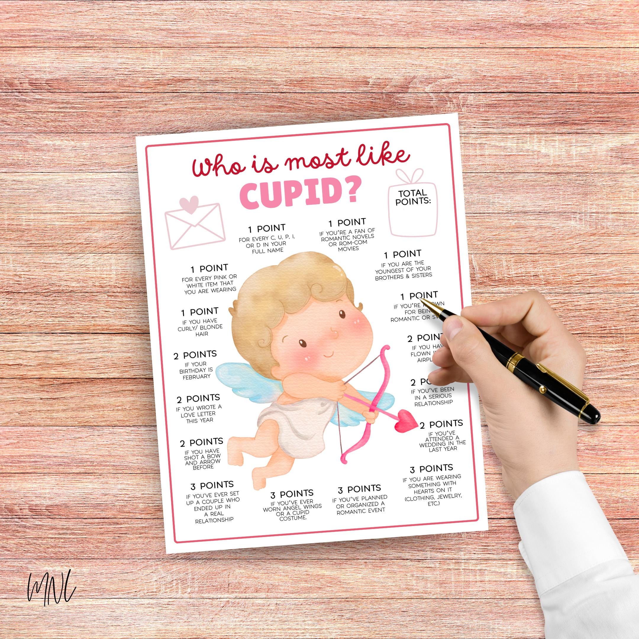 Who is Most Like Cupid Game for Valentine's Day Party Game, Coworker ...