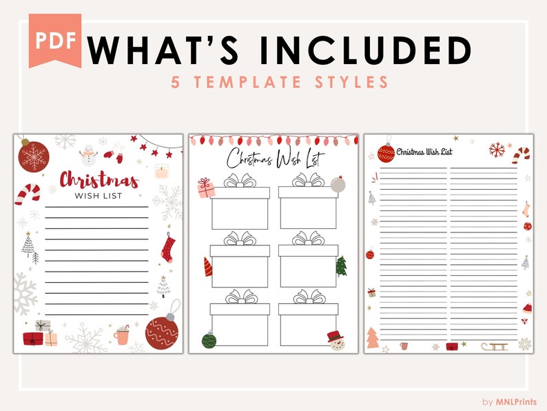 Christmas Wish List Christmas Printable Christmas Letter to Santa Wish ...