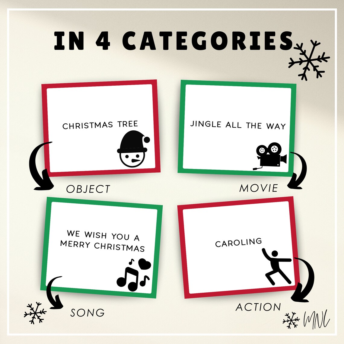 Christmas Charades for Christmas Party Game Printable Christmas Game ...