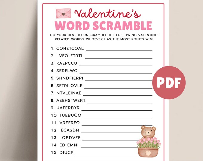 Juego de San Valentín Palabras Locas | Actividad para adultos y niños ...