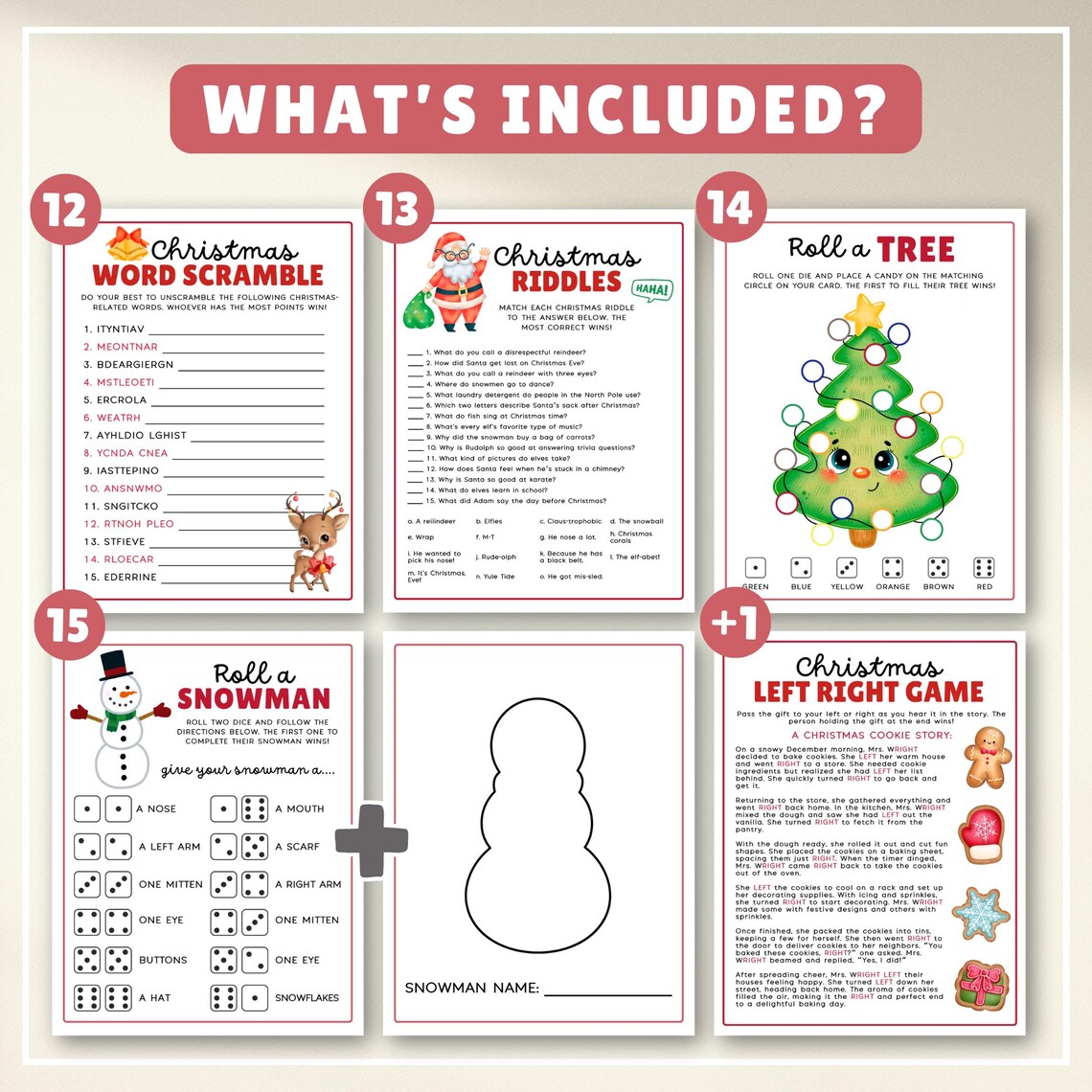 Christmas Game Bundle for Christmas Party Games, Christmas Games ...