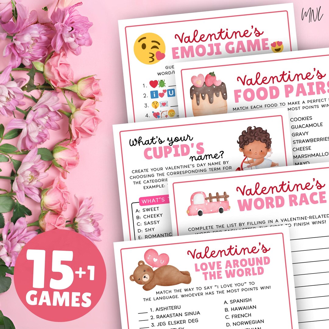 Valentines Day Game Bundle, Valentine Party Games, Printable Valentines ...