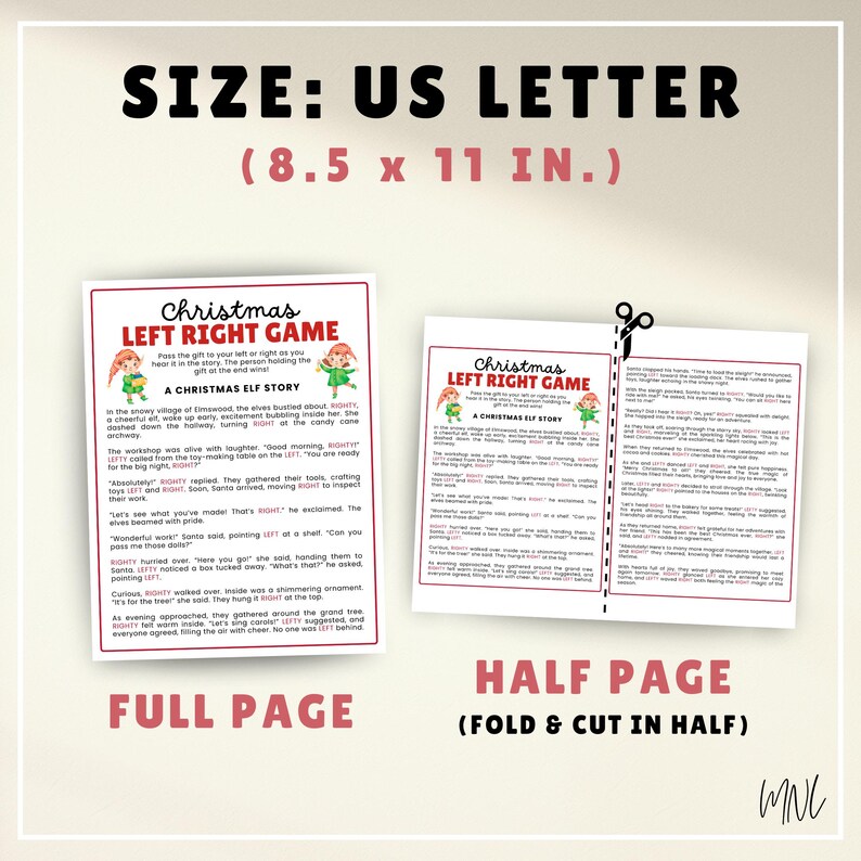 Christmas Gift Exchange Party Game: Pass the Present - Printable Left ...