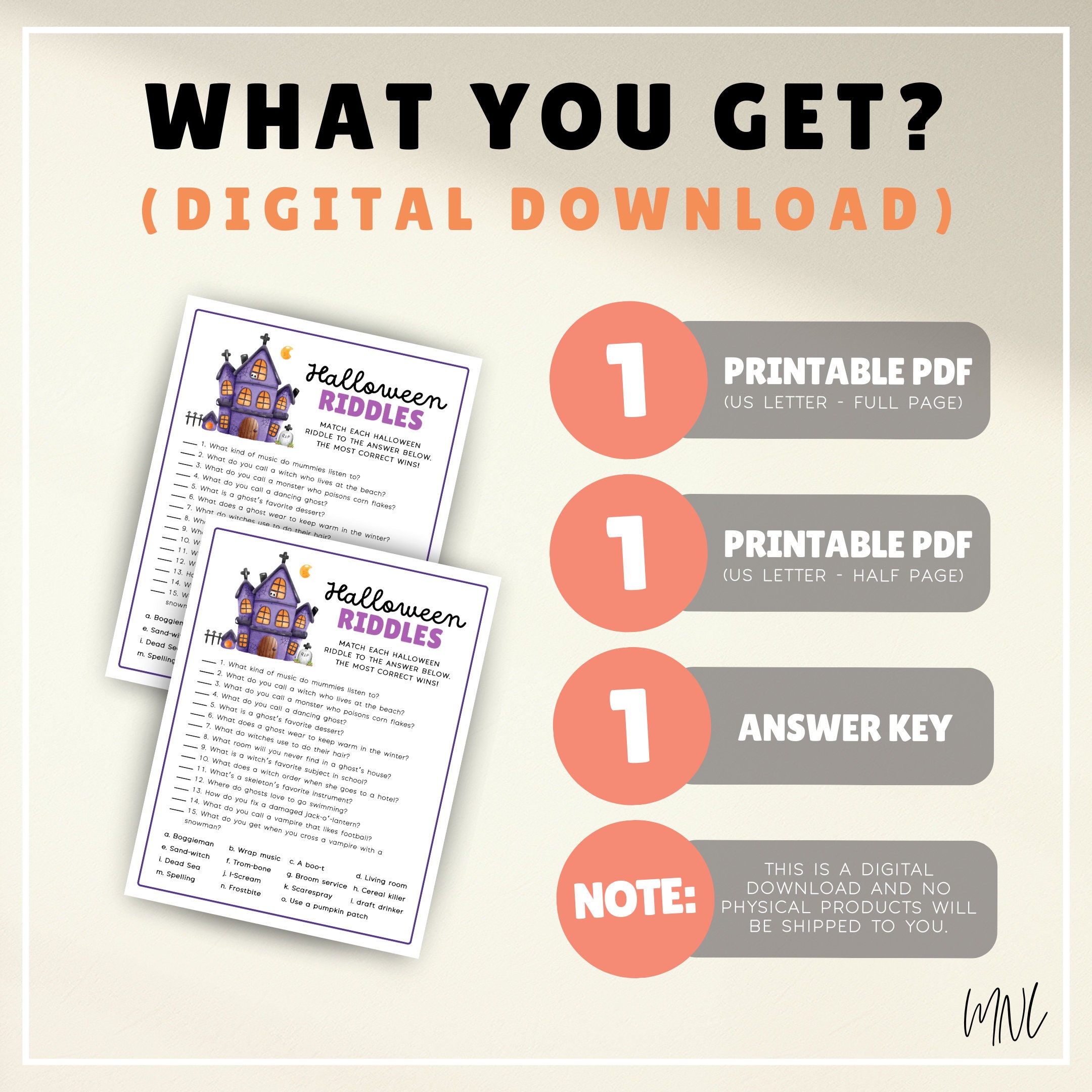 Halloween Riddles for Halloween Party Game Printable Halloween Games ...