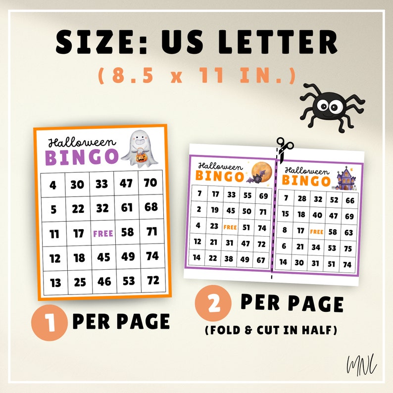 Halloween Bingo Cards for Halloween Party Game, Printable Halloween for ...