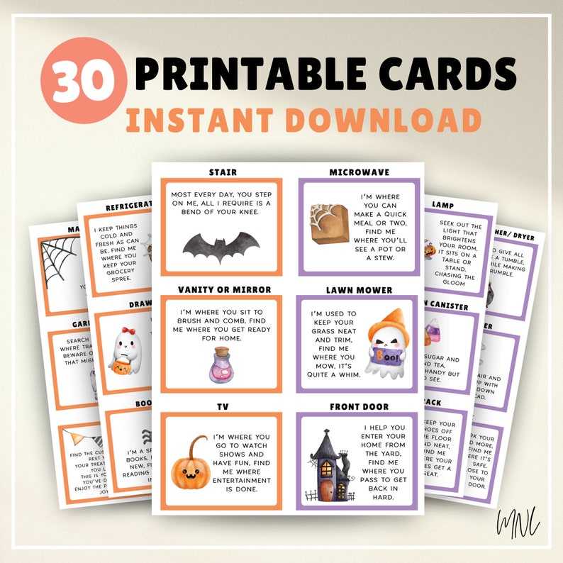Halloween Scavenger Hunt for Halloween Party Game Printable Halloween ...