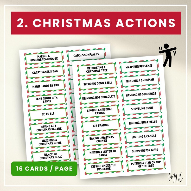 Christmas Charades for Christmas Party Game Printable Christmas Game ...