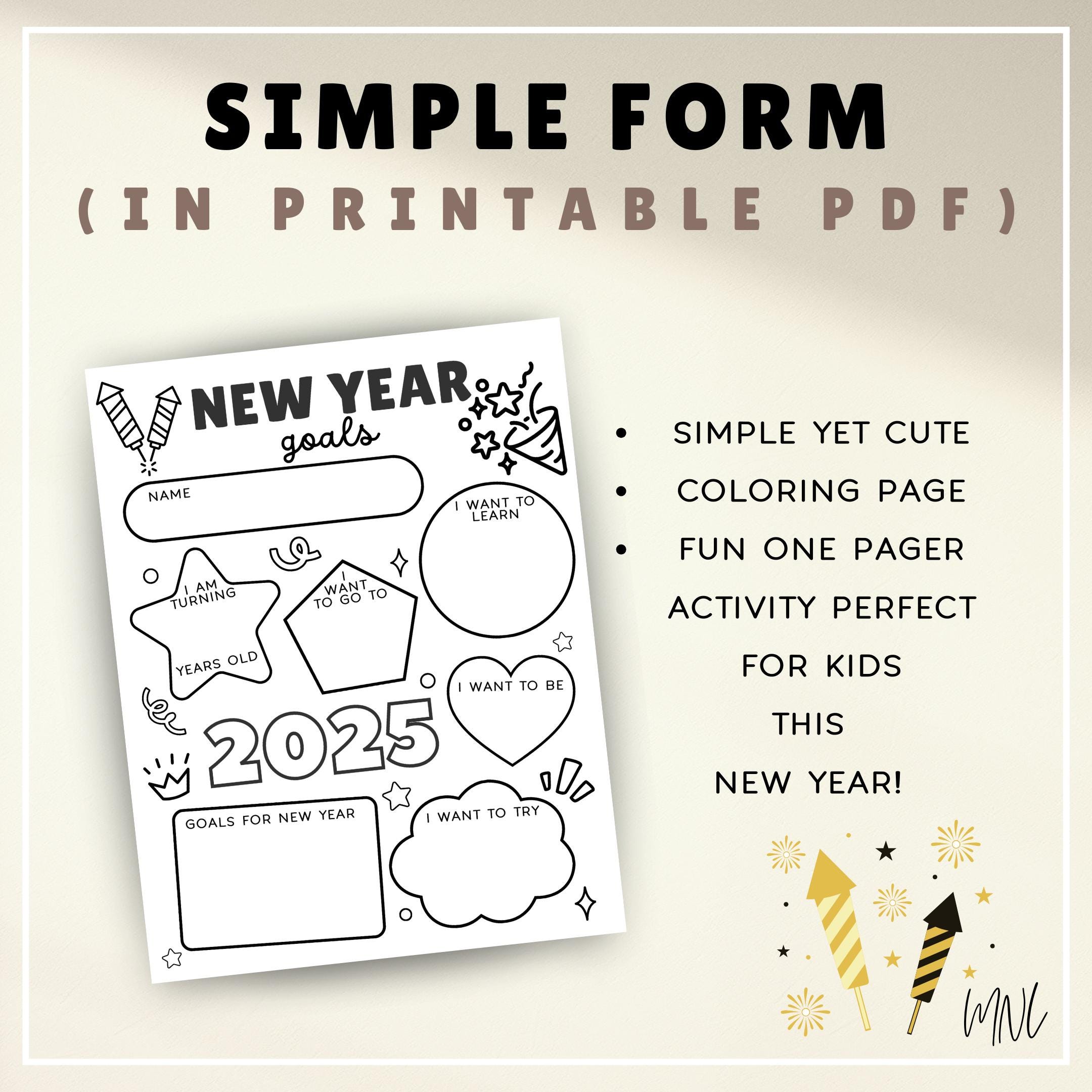 New Year’s Resolution Printable for Kids – Year in Review and Goals for ...