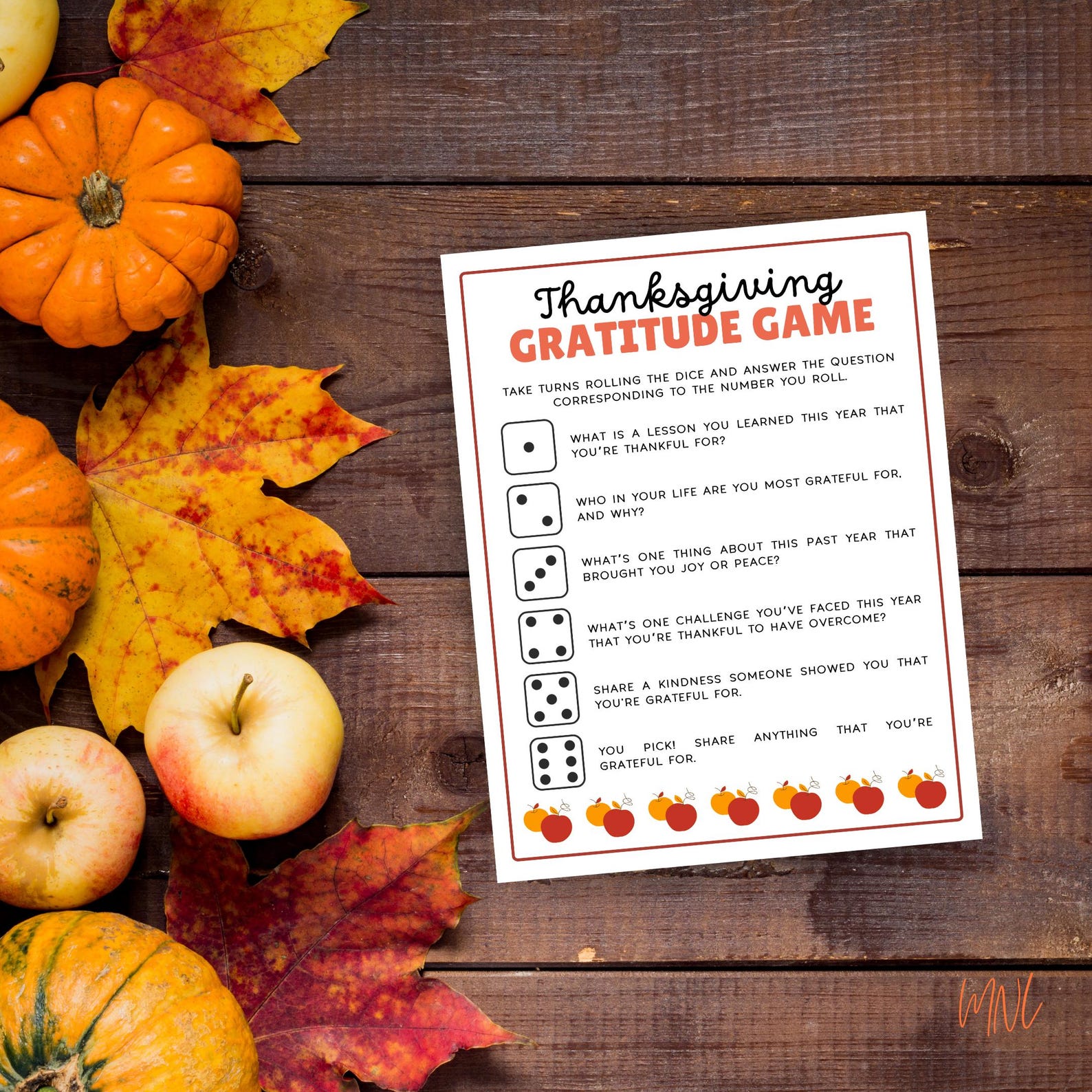 Gratitude Game Thanksgiving Game, Thanksgiving Party Gratitude Dice ...