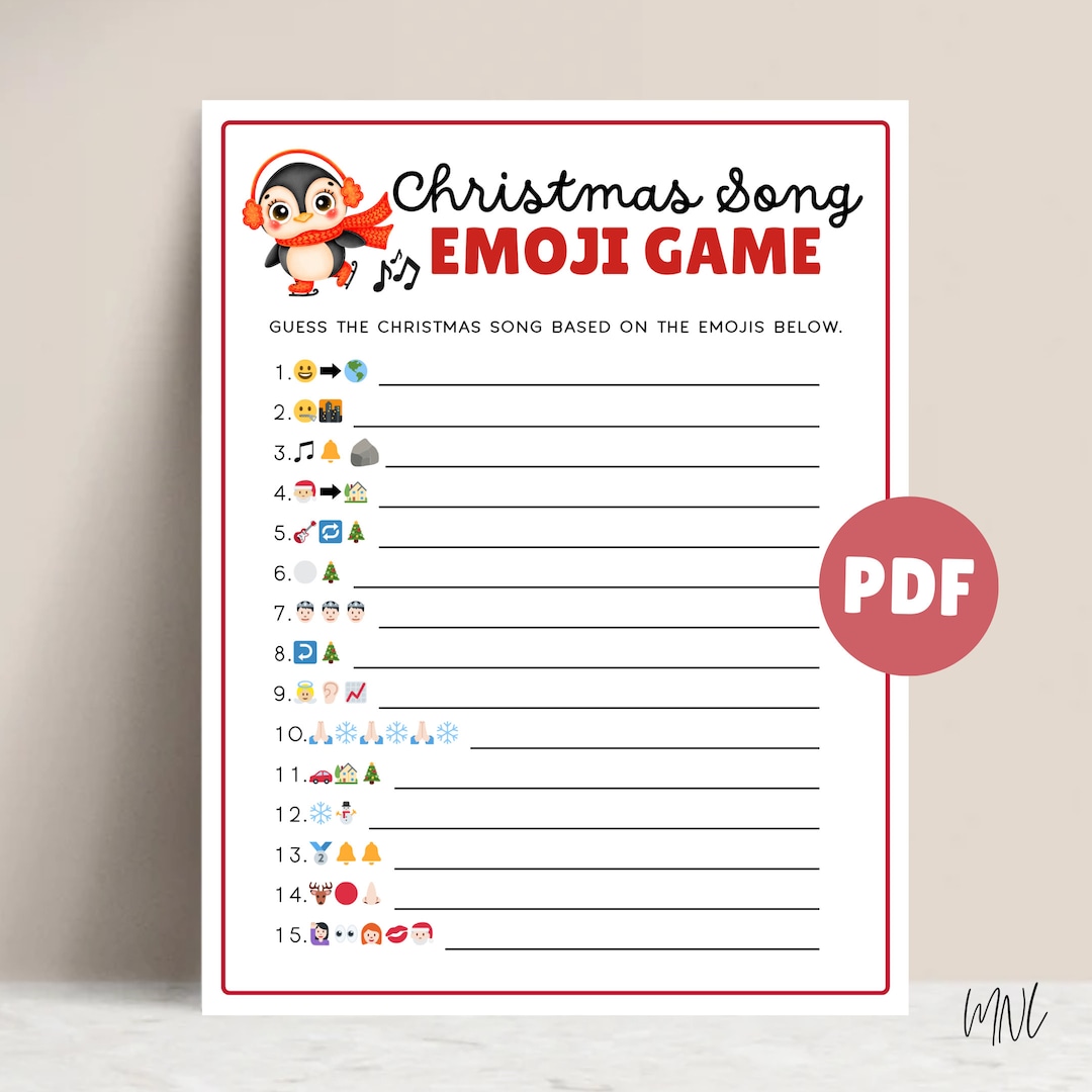 Christmas Song Emoji Game for Christmas Party Game Emoji Pictionary ...
