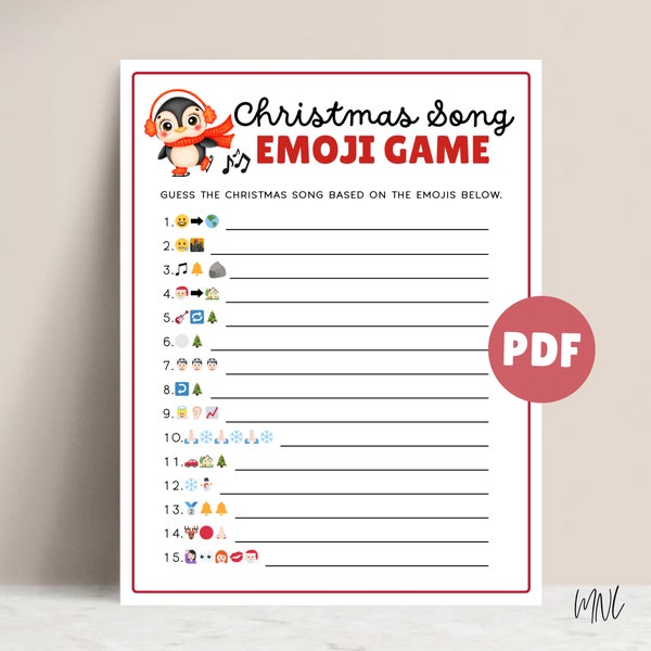 Christmas Song Emoji Game - Etsy