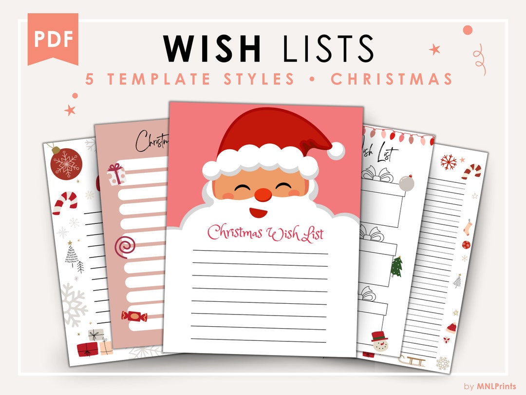 Christmas Wish List Christmas Printable Christmas Letter to Santa Wish ...