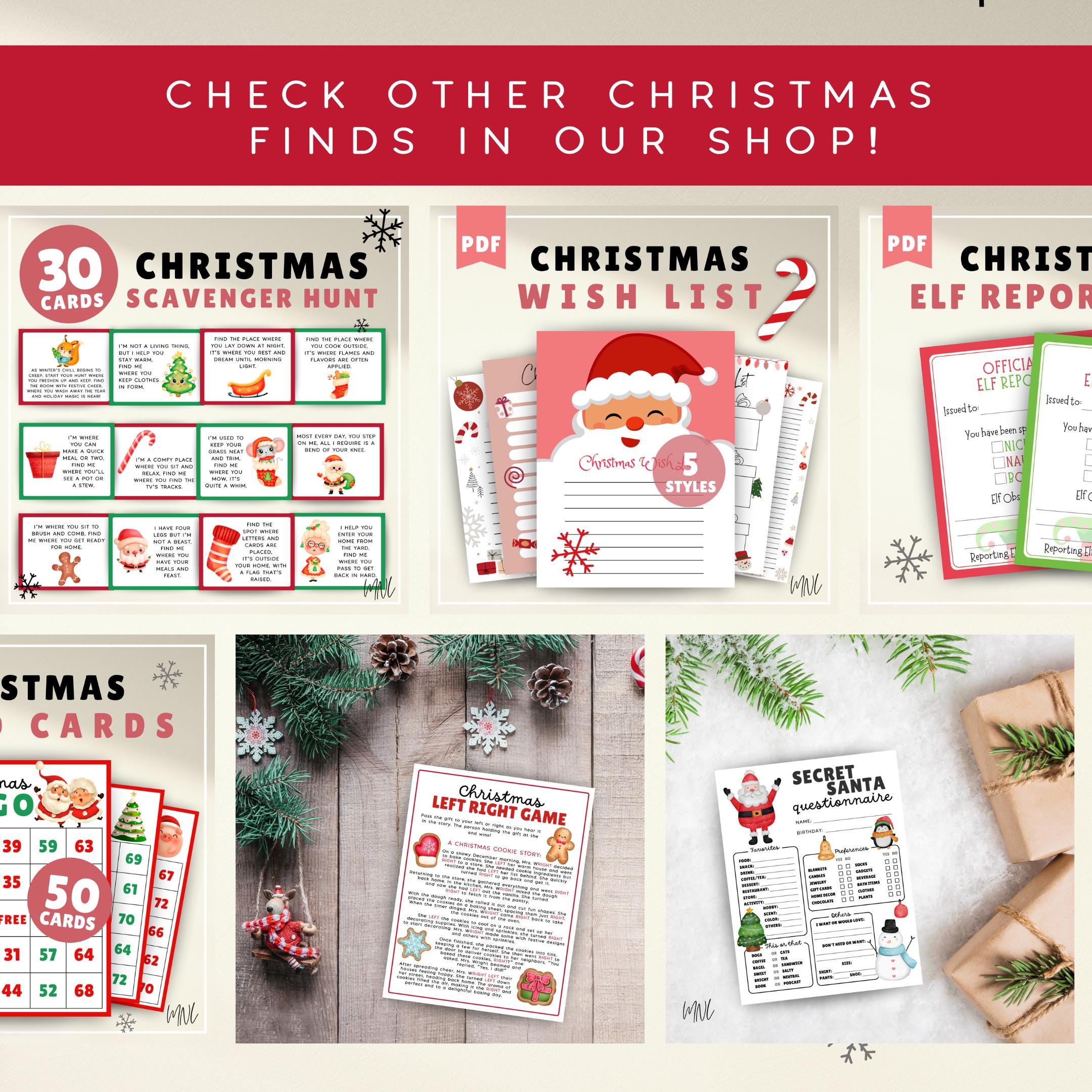 Christmas Word Scramble Game for Christmas Party Game Printable ...
