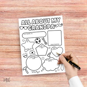 All About My Grandpa Questionnaire, Father’s Day Activity, All About ...