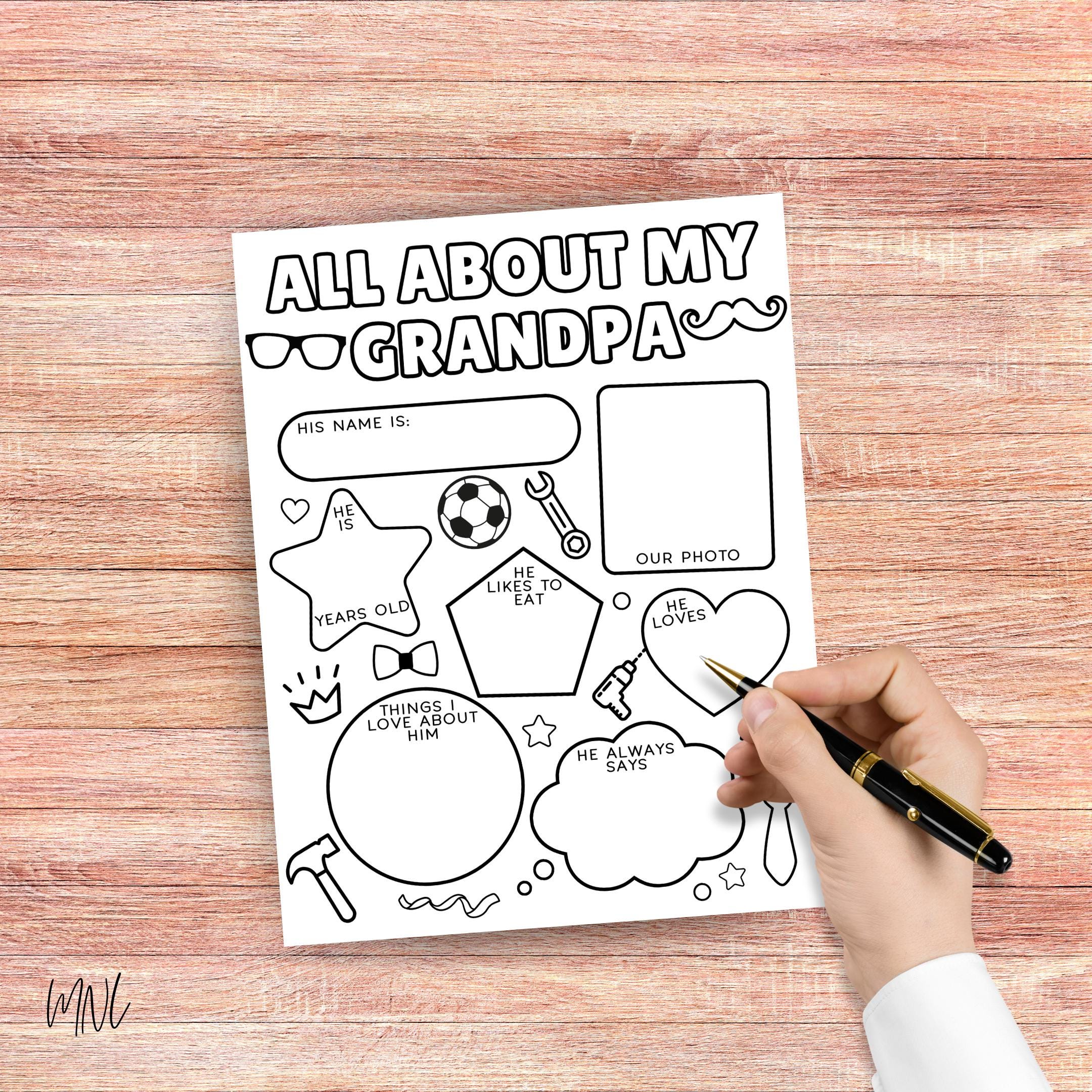All About My Grandpa Questionnaire, Father’s Day Activity, All About ...