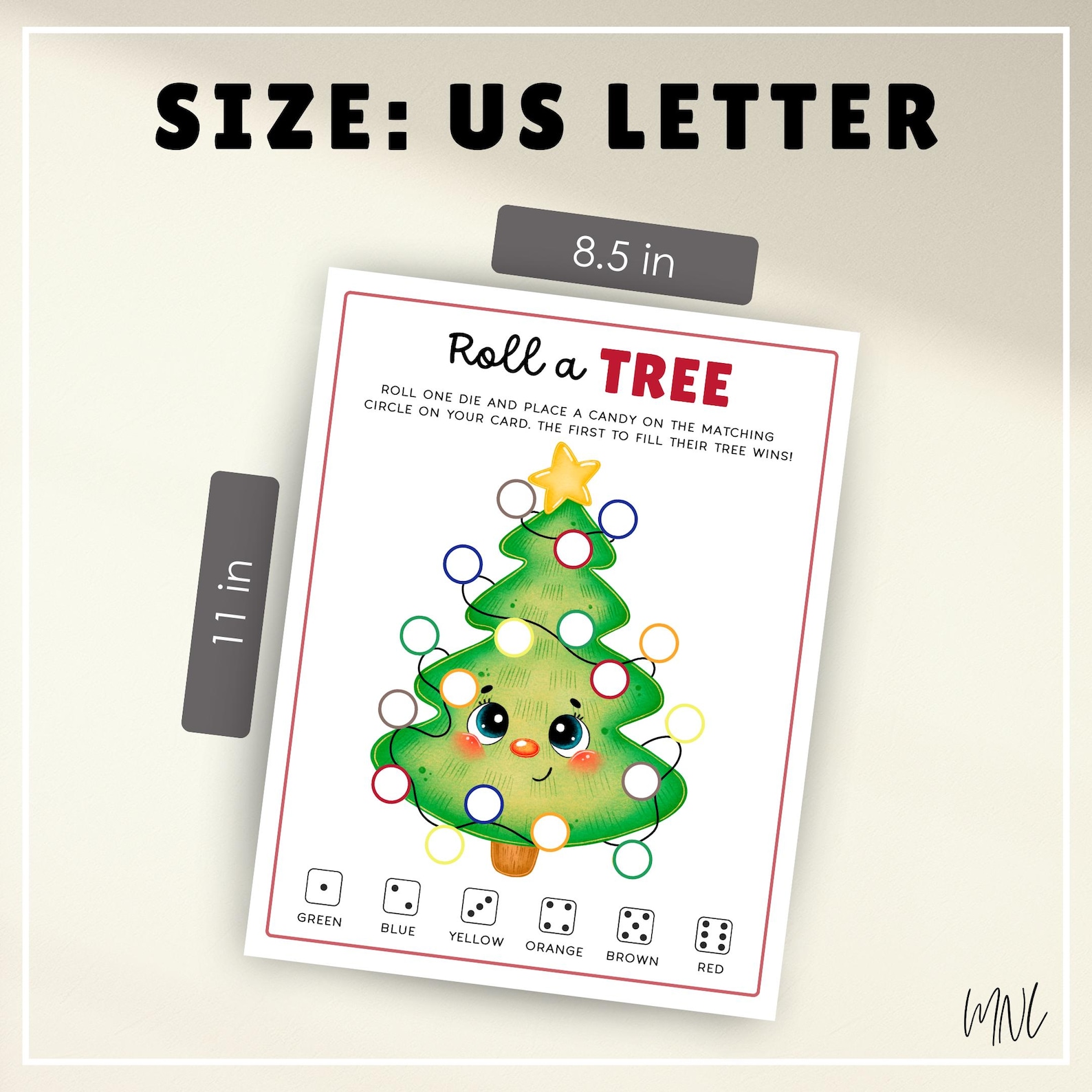 Roll a Tree Game for Christmas Party Game Printable Christmas Activity ...