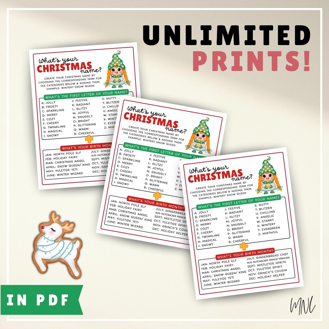 Christmas Name Game With Name Tag, What’s Your Elf Name Game Printable ...