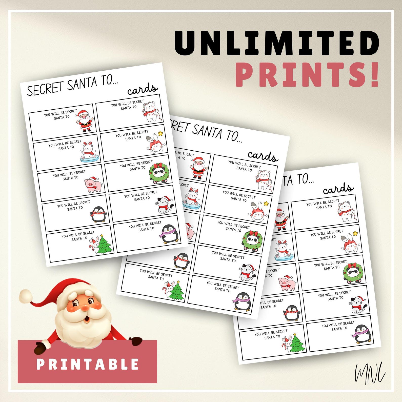 Secret Santa Questionnaire Bundle for Kids Christmas Party Gift ...