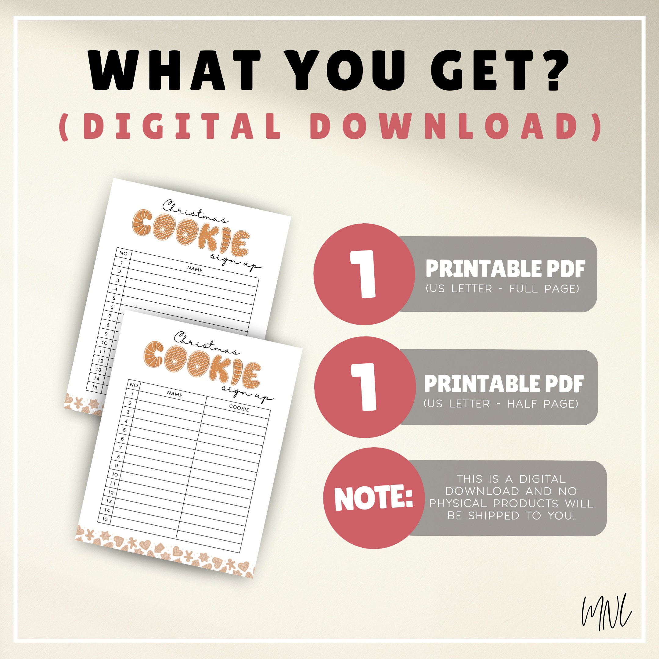 Christmas Cookie Sign up Sheet for Christmas Party, Cookie Party ...