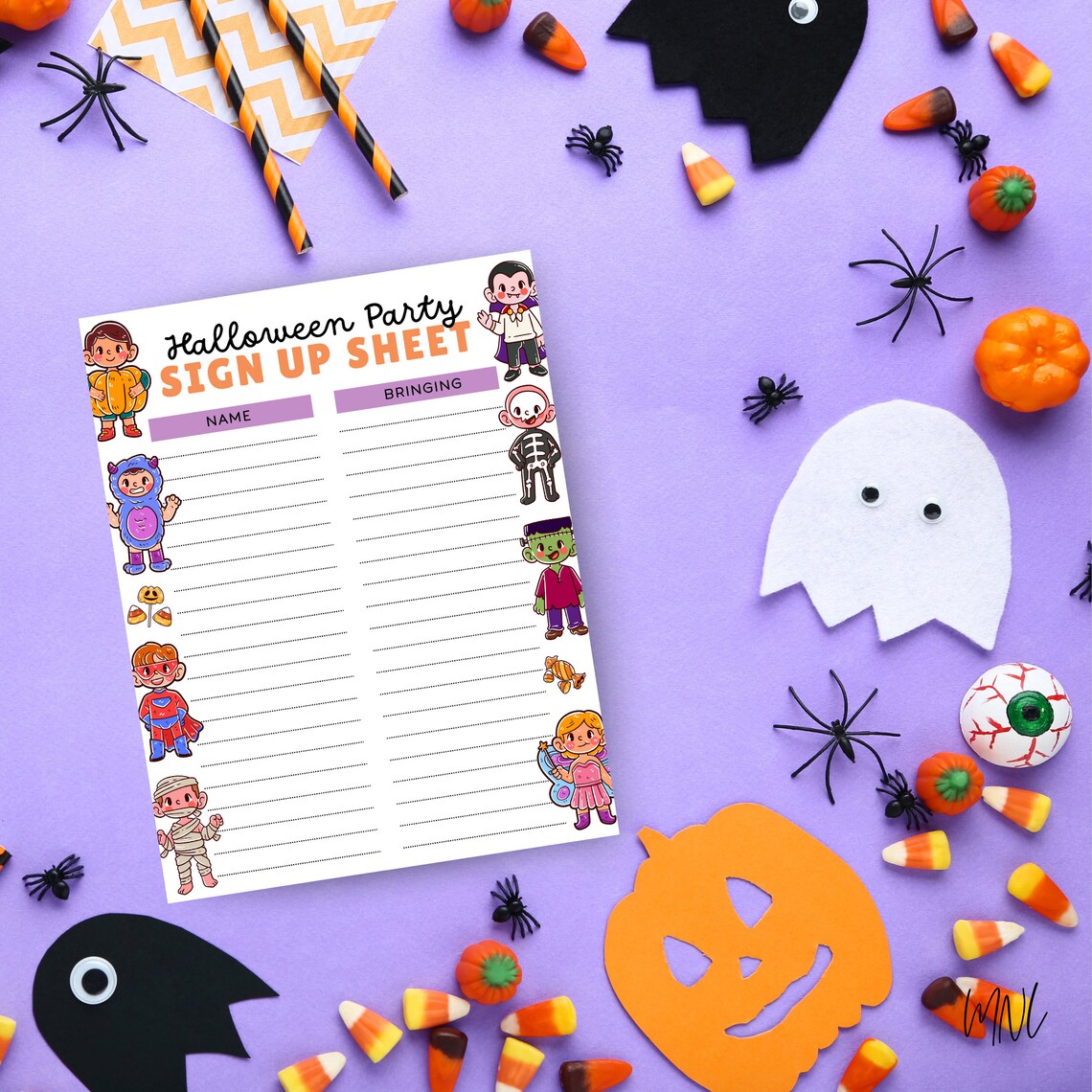 Halloween Potluck Sign up Sheet for Halloween Party, Printable ...