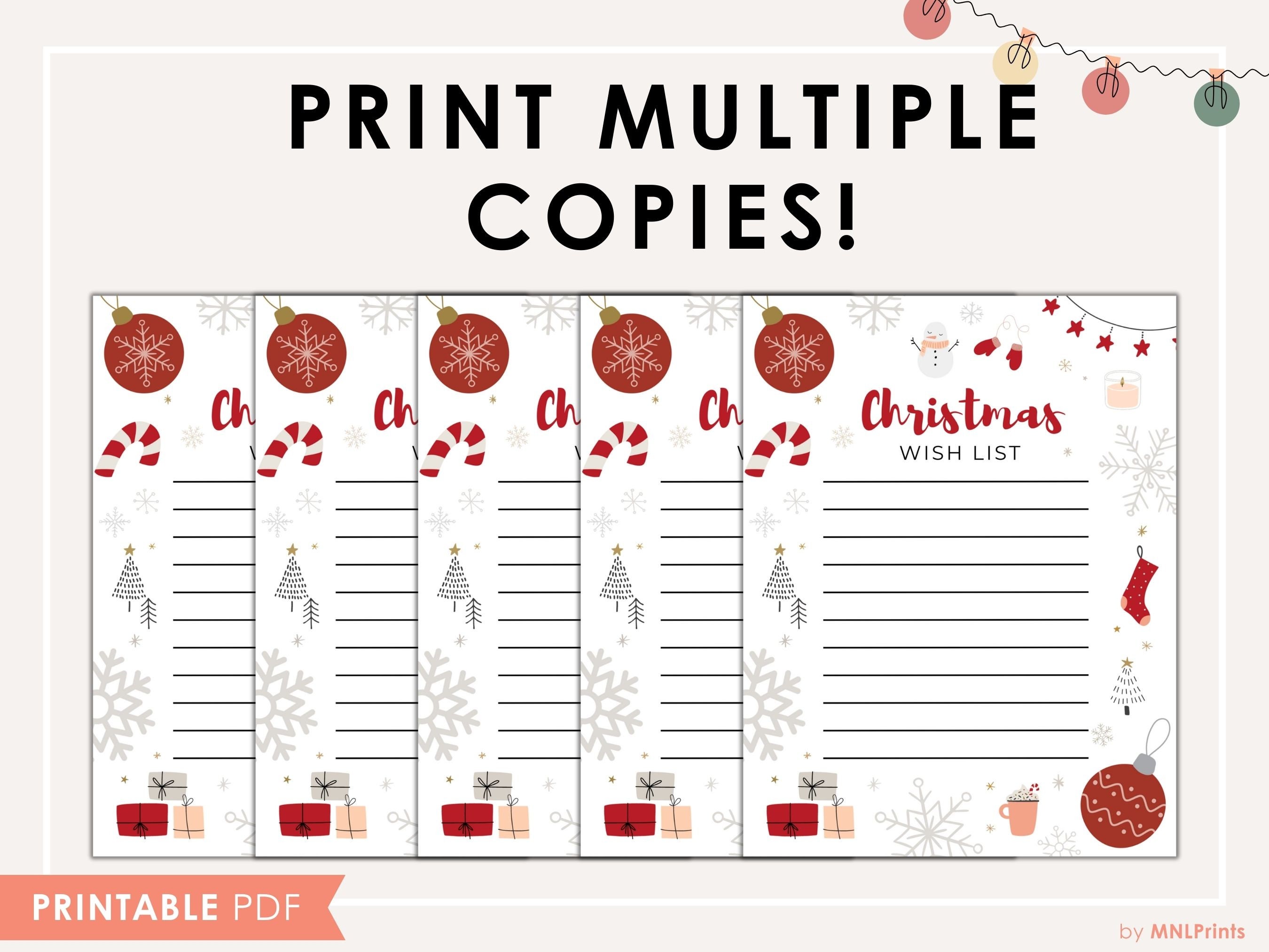 Christmas Wish List Christmas Printable Christmas Letter to Santa Wish ...