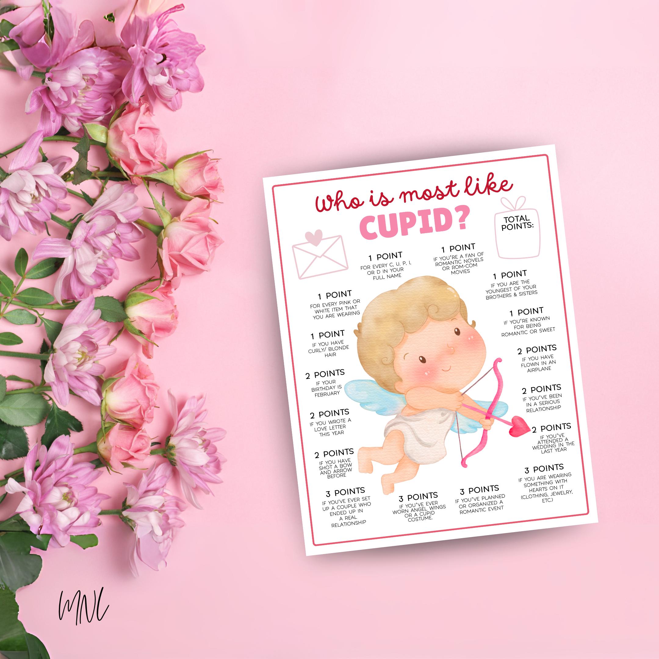 Who is Most Like Cupid Game for Valentine's Day Party Game, Coworker ...