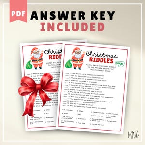 Christmas Riddles for Christmas Party Game Printable Christmas Games ...