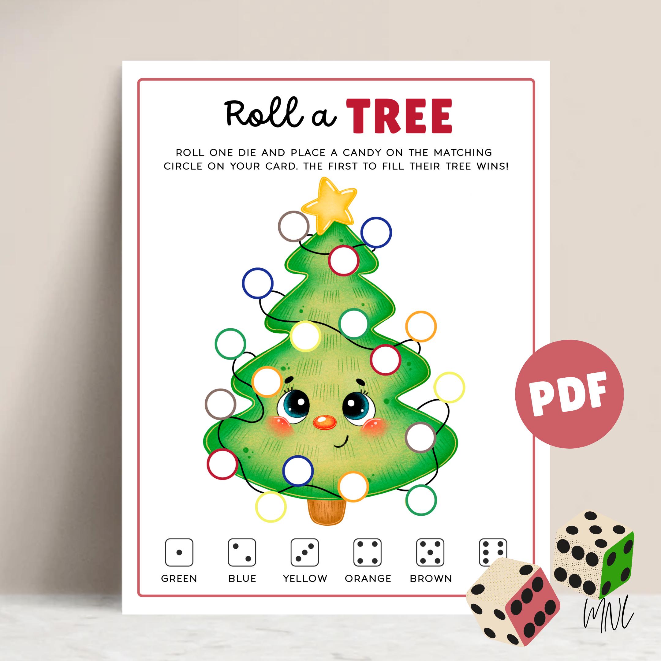 Roll a Tree Game for Christmas Party Game Printable Christmas Activity ...