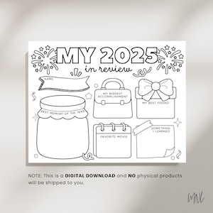 New Year’s Resolution Printable for Kids – Year in Review and Goals for ...