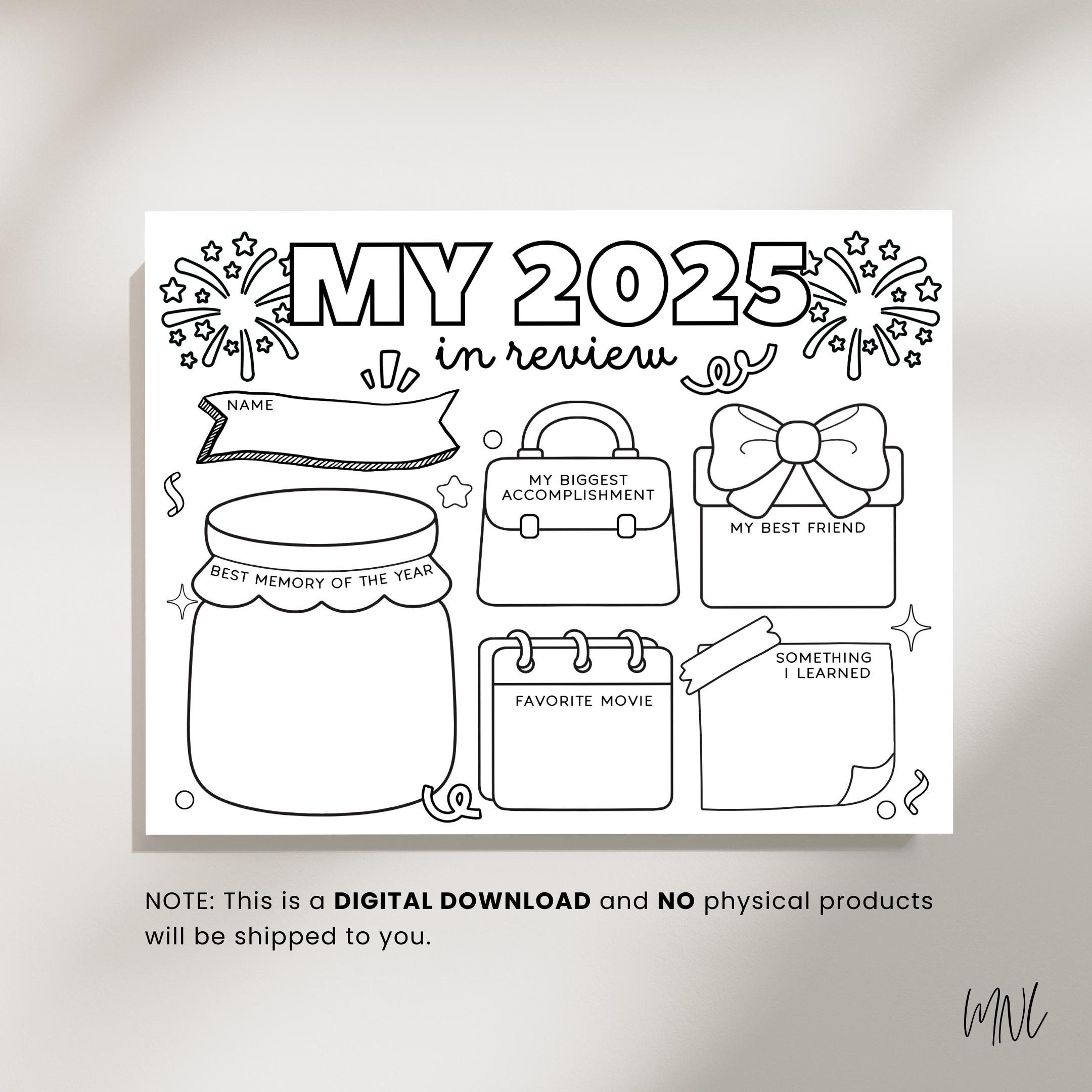 New Year’s Resolution Printable for Kids – Year in Review and Goals for ...