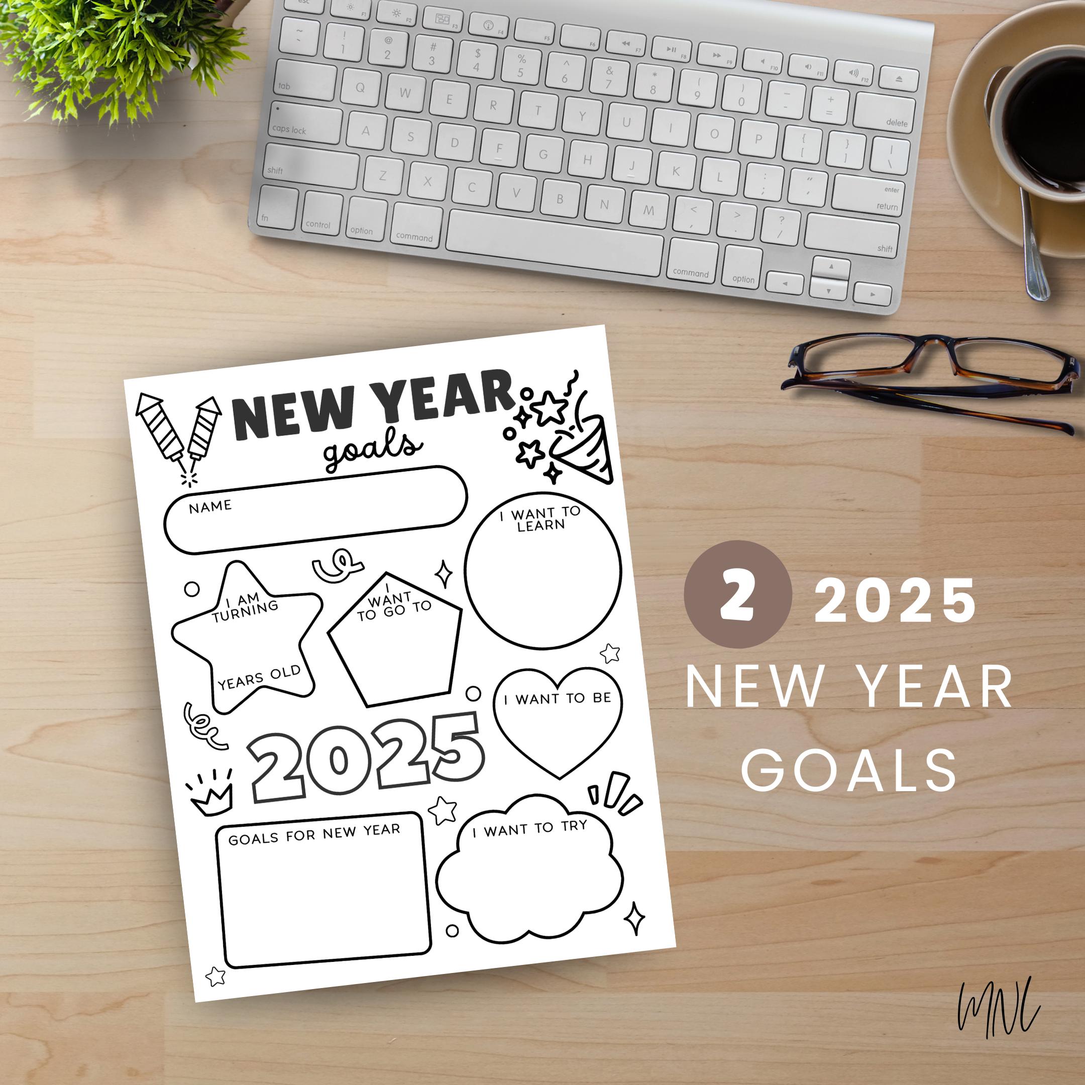 New Year’s Resolution Printable for Kids – Year in Review and Goals for ...