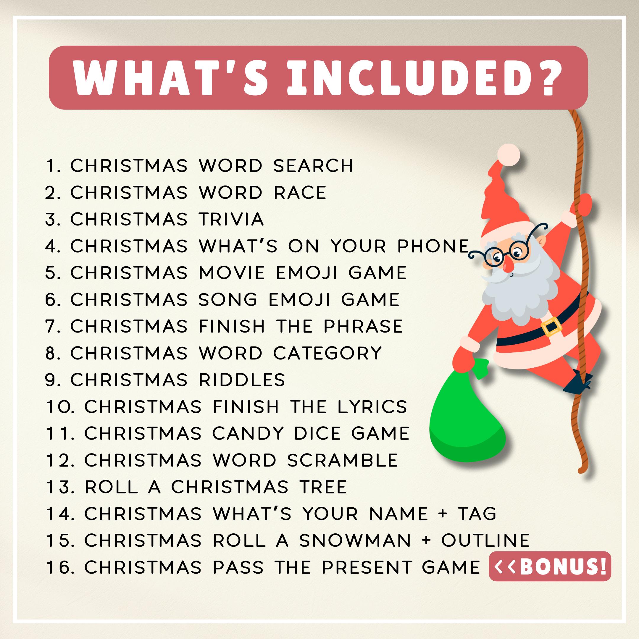 Christmas Game Bundle for Christmas Party Games, Christmas Games ...