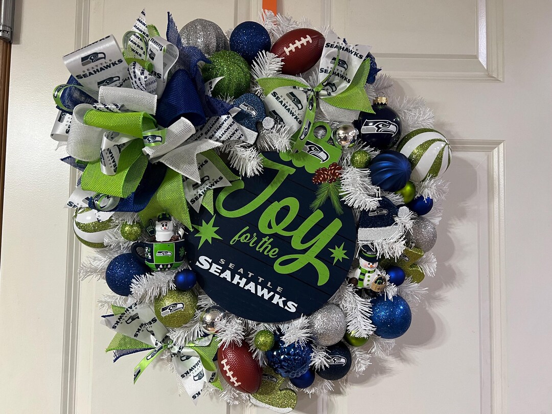 Seattle Seahawks NFL Handmade White Christmas Wreath 22” - Etsy