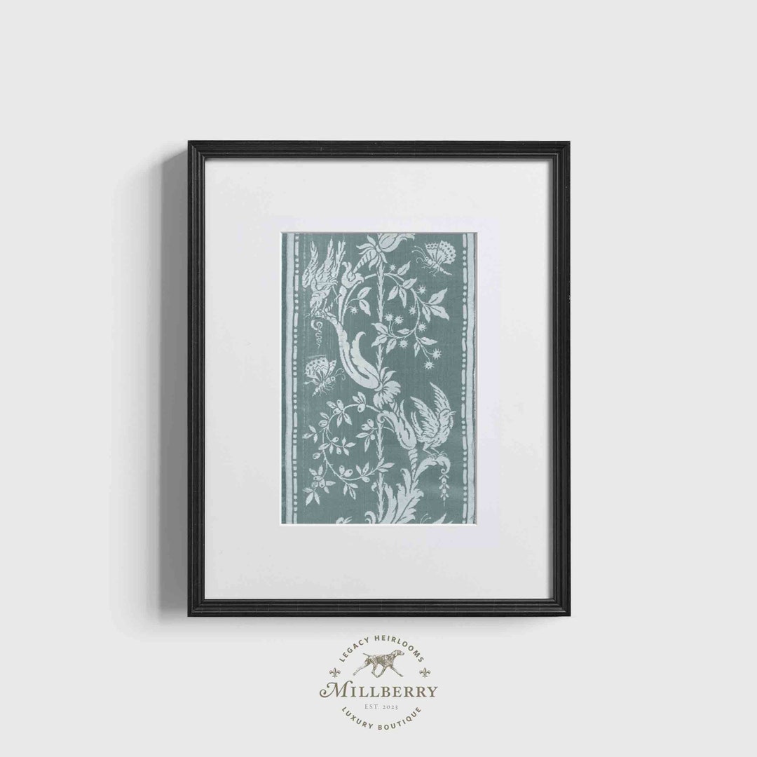 Teal Tapestry Banner | Vintage Printable Pattern | Historic Tapestry ...