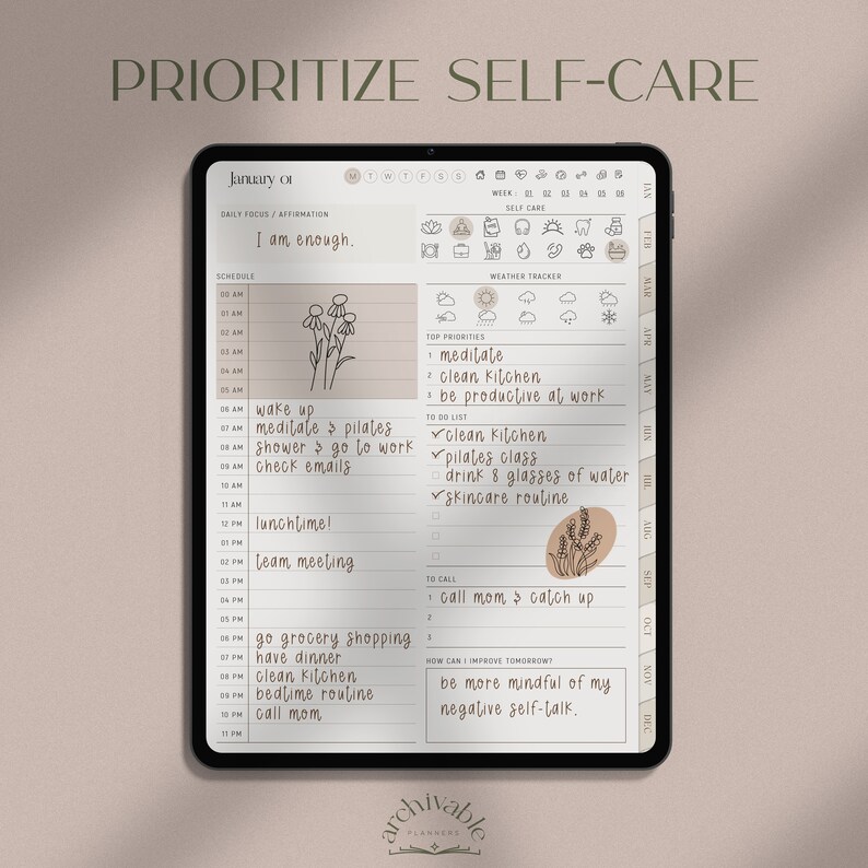 Digital Self Care Planner | Undated Planner | Goodnotes Planner | iPad ...