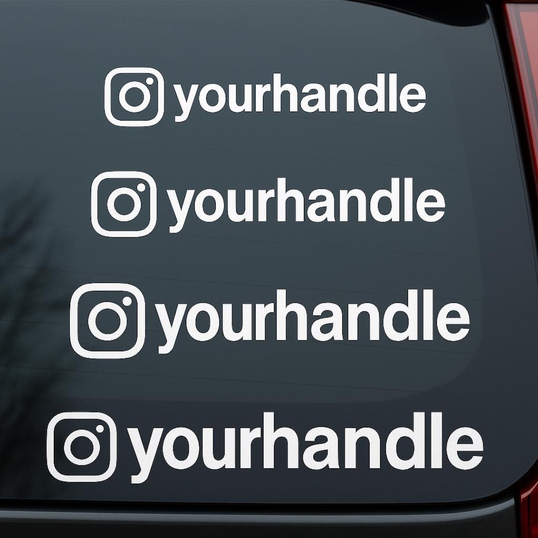 Custom Instagram Handle Car Sticker 2-pack | Personalized Vinyl Decal ...