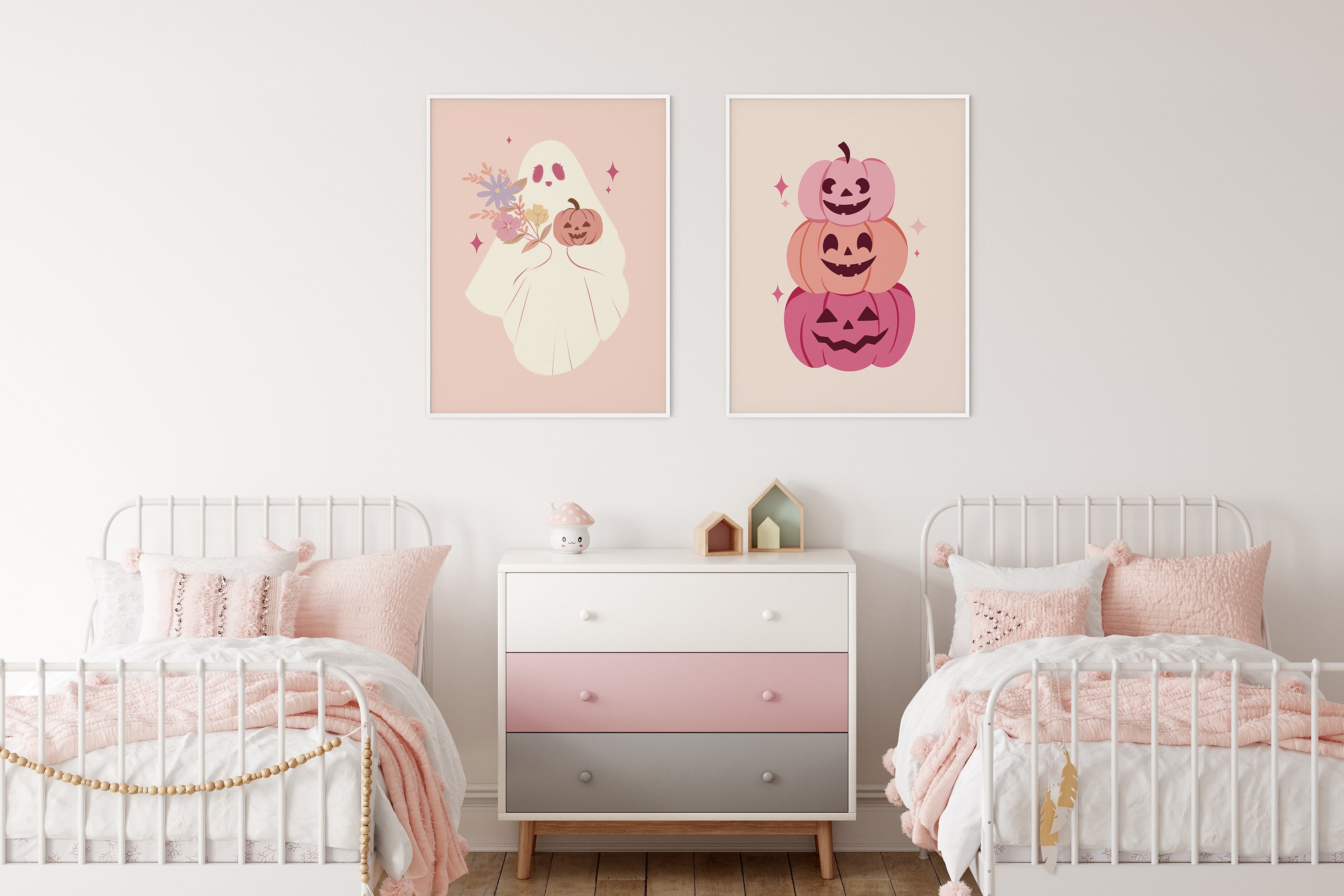 Pink Pumpkin Print, Pink Fall Wall Art,printable Pink Halloween Decor ...