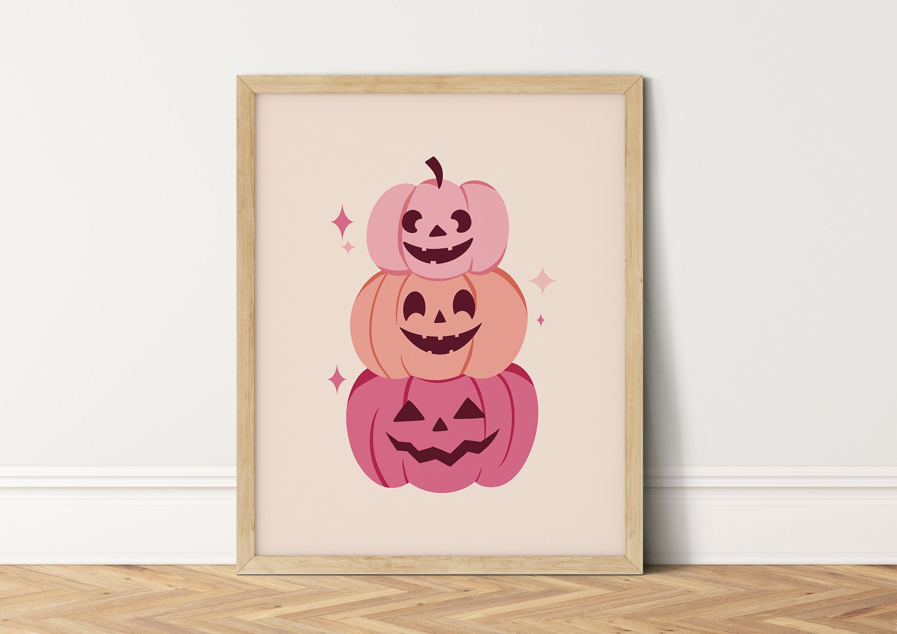 Pink Pumpkin Print, Pink Fall Wall Art,printable Pink Halloween Decor ...