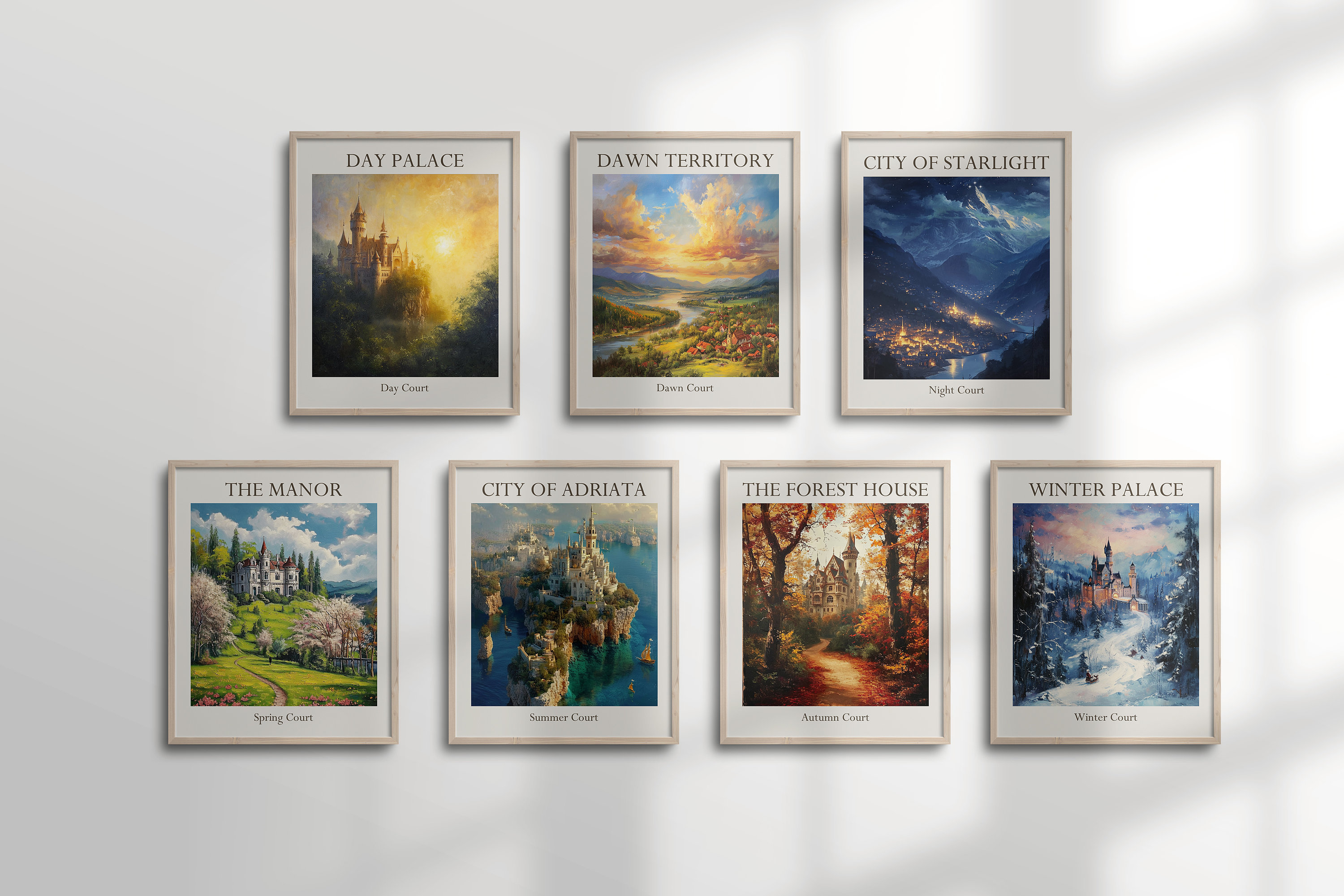 All 7 Prythian Courts Prints, Acotar Sarah J Maas Wall Art Booktok ...